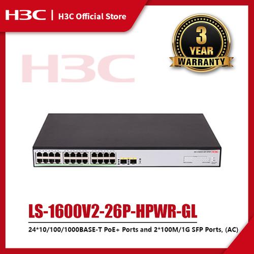 Promo H3C S1600V2-26P-HPWR L2 Ethernet Switch with 24*10/100/1000BASE-T ...