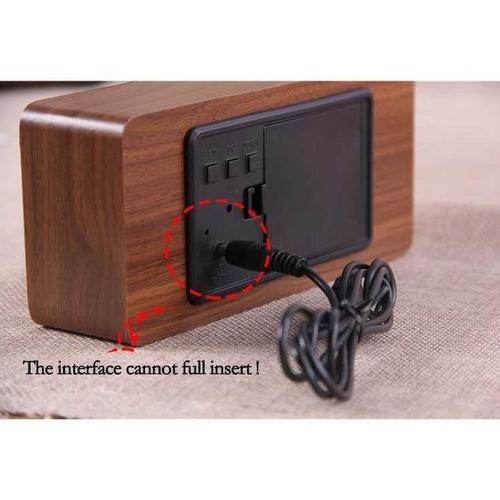 Jual Jam Digital Kayu LED Weker / Digital Wood Alarm LED Clock - Hitam ...