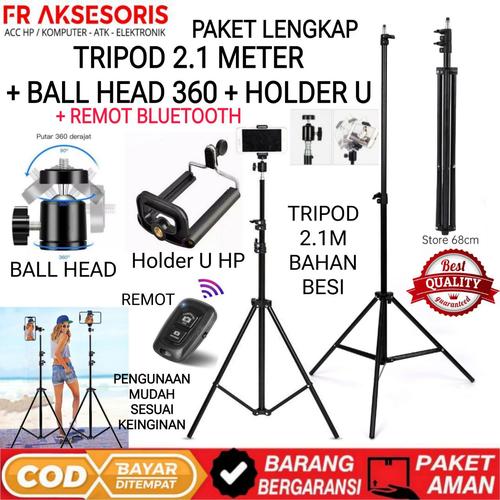 Jual TRIPOD HP / TRIPOD 2 METER / TRIPOD 2.1 METER BESI / 2.1M 2,1M ...