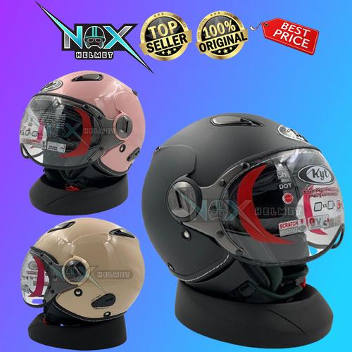 Jual Helm Retro KYT ELSICO Solid/Polos Halfface (Ongkir 2Kg) - 1.Black ...