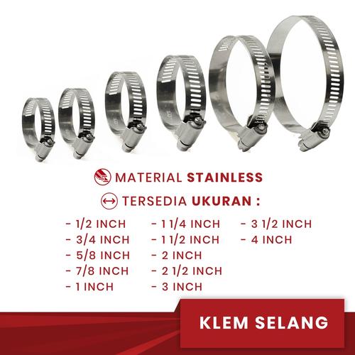 Jual Klem Selang Stainless Klem Gas Berbagai Ukuran - 1 1/2 inch - Kab ...