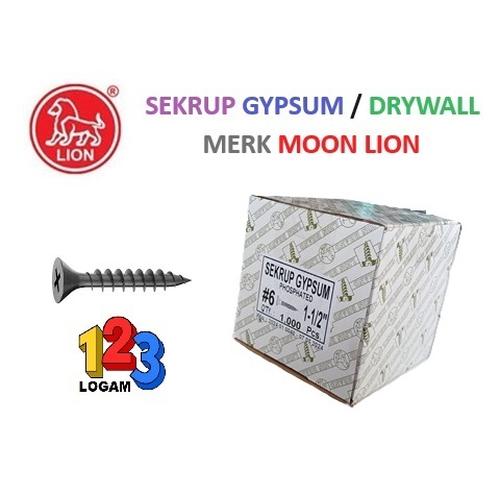 Jual #6x1-1/2" Inch, Sekrup Gypsum - Drywall Baut Hitam Moon Lion 1.000 ...
