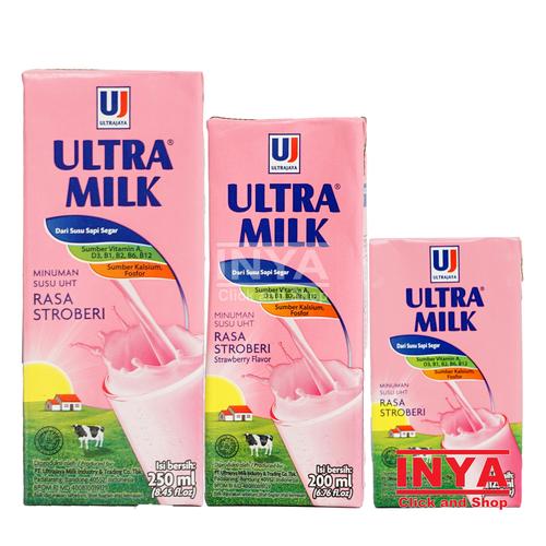 Promo Ultra Milk Susu UHT Rasa Stroberi - Susu Kemasan - Strawberry ...