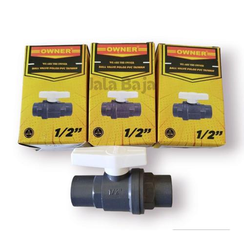 Jual Ball Valve Stop Kran PVC merk Owner Harga Satuan Grosir - 1/2 inch ...