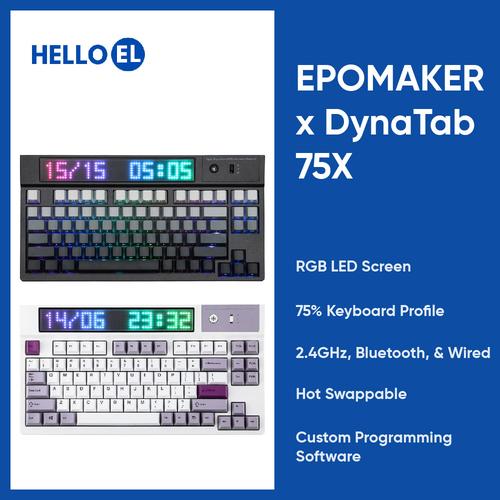 Jual EPOMAKER x DynaTab 75X LED Screen Wireless 2.4GHz Bluetooth Wired ...