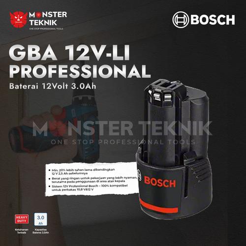 Jual Bosch GBA 12 V-LI 3.0 Ah Baterai Cordless Li-Ion 12V Battery ...