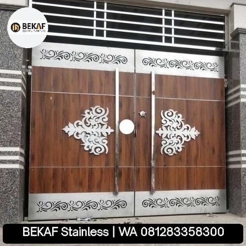Jual BEKAF Stainless | Pintu Gerbang Stainless kombinasi plat cutting ...