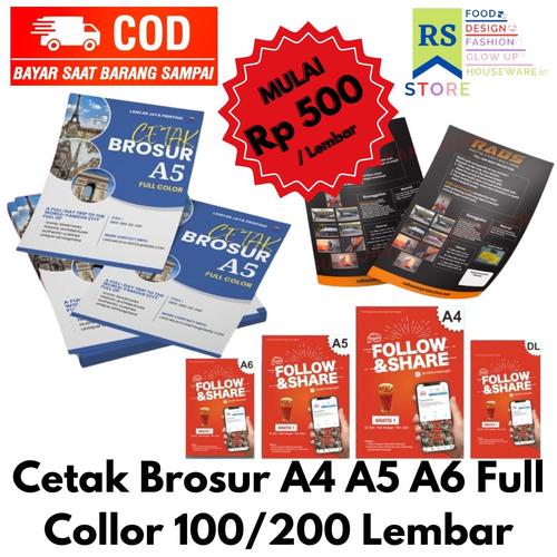 Jual paket cetak brosur fullcolor – flyer digital printing ukuran a6 a5 ...
