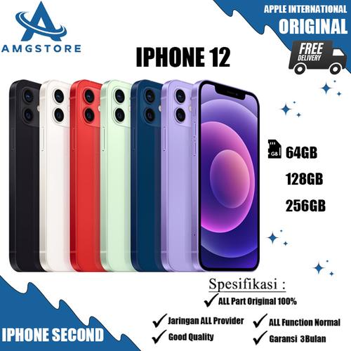 Jual iPhone 12 64GB/128GB/256GB Second Fullset Mulus No Minus LCD Original 100% No Recond No ...