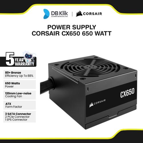 Promo Power Supply Corsair CX650 650 Watt 80 Plus Bronze Certified ...