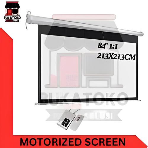Jual screen proyektor motorized 84"/ layar proyektor otomatis 84" (2,1 ...