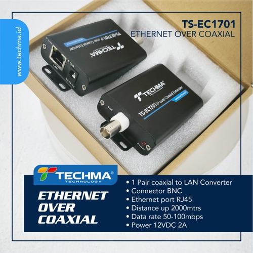 Promo TECHMA EOC -Converter LAN over Coaxial sepasang - PLUS ADAPTOR ...