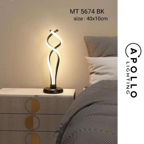 Jual Lampu Meja Stand Modern Minimalis Hias LED Spiral Lamp Kamar ...