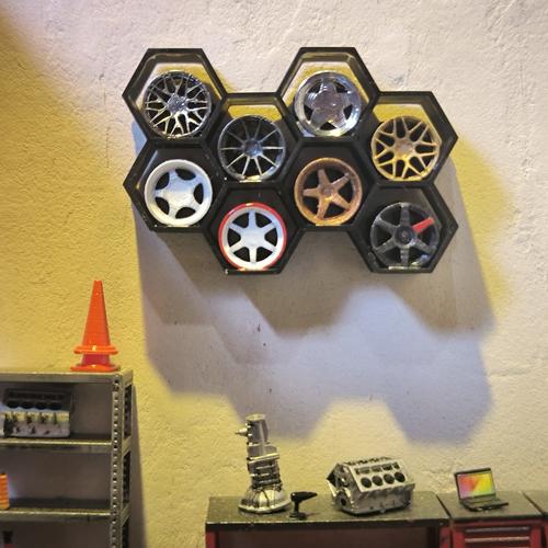 Jual Hexagonal Wheel Display Rack 1/64 Scale - Rak Velg Garage ...