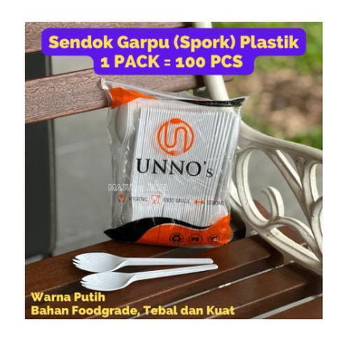 Jual Alat Makan Plastik Spork Sendok dan Garpu merk UNO isi 25 pcs ...