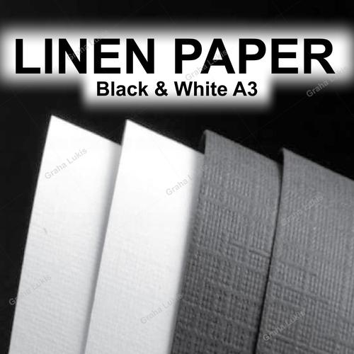 Jual Kertas Linen / Linen Paper Hitam / Putih - Satuan - White A3, ISI ...