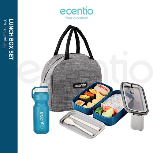 Promo ecentio 1.6L lunch box Kotak makan lunch bag set tempat makan BPA ...