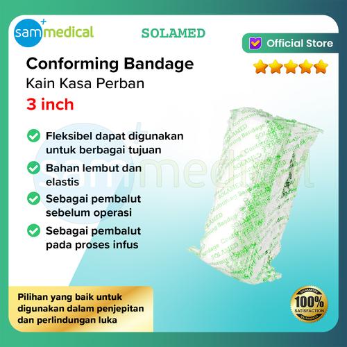 Jual Solamed Kain Kasa Perban Verban Conforming Bandage 3 inch - Per ...