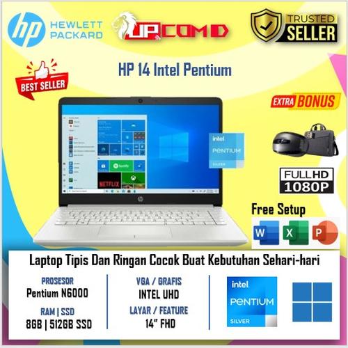 Jual Laptop HP 14 Intel Pentium Silver N6000 8GB 512GB 14" Full HD ...