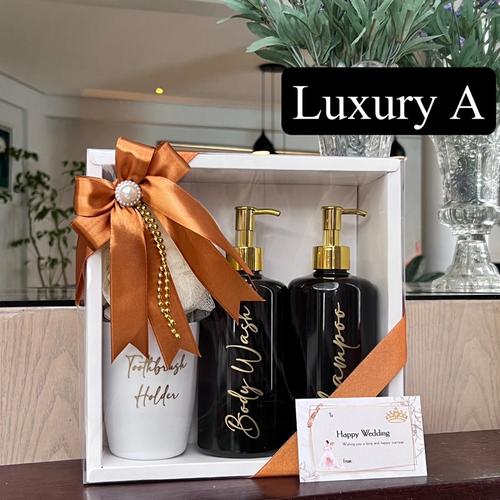 Jual LUXURY HAMPERS WEDDING BOTOL SABUN CAIR 500ML SET BLACK WHITE GOLD ...