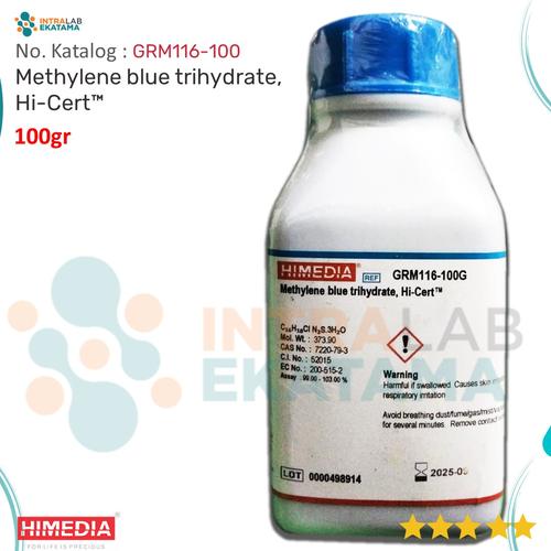 Jual Methylene blue trihydrate, Hi-Cert, 100 gr, (GRM116), Himedia ...