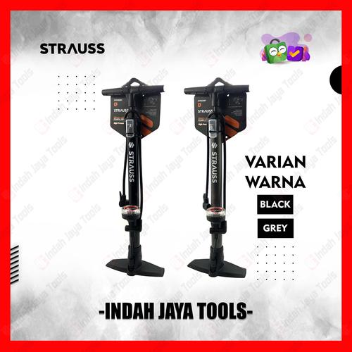 Jual STRAUSS Pompa Angin Tangan Tabung Meter Ban Sepeda Motor Bola ...
