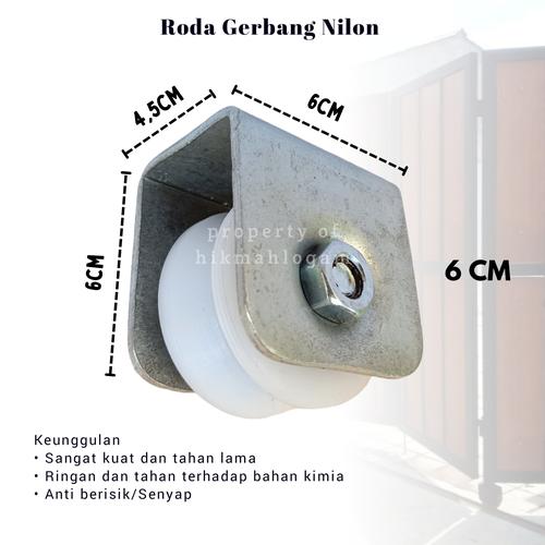 Promo roda pagar pintu besi nylon 6cm | roda nilon anti berisik - rell ...