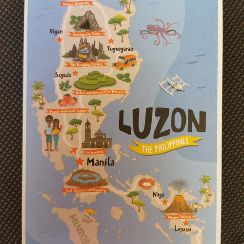 Jual kartu pos peta luzon island, filipina/philippiness map postcard ...