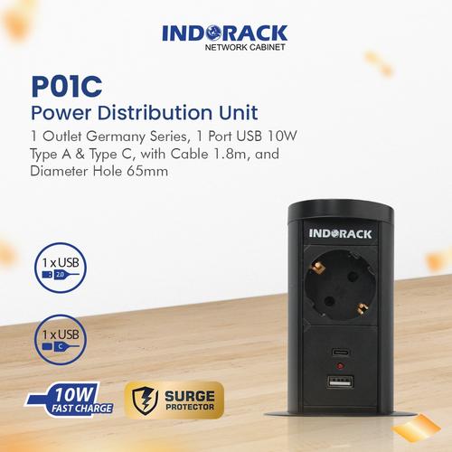 Jual INDORACK POWER DISTRIBUTION UNIT 1 OUTLET GERMANY WITH PORT USB ...