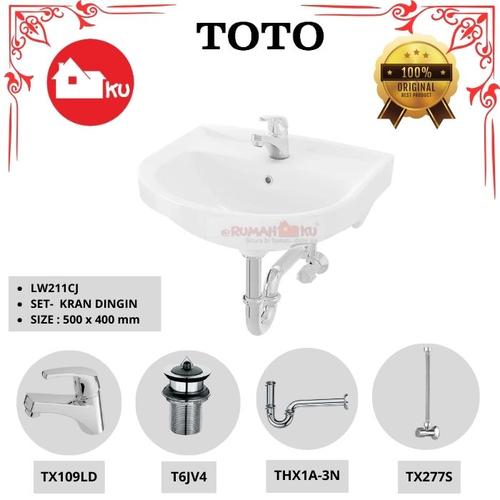 Promo Wastafel Gantung TOTO LW211CJ With TX109LD Cold Only Wall Hung ...