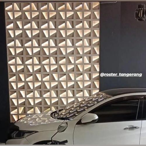 Jual Roster 3d abu 20x20cm tampak 2sisi - Kab. Tangerang - Roster ...