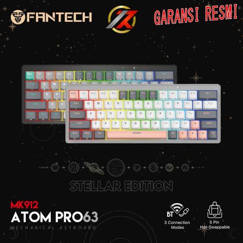 Jual FANTECH ATOM PRO63 PRO MK912 MK-912 GAMING KEYBOARD WIRELESS Hotswap - MERCURY, Blue Switch ...