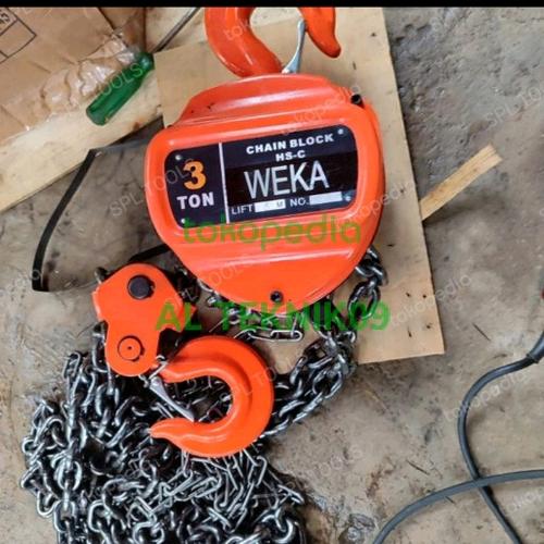 Jual WEKA CHAIN BLOCK 3 TON × 3 METER alat narik Takel 3 ton × 3 meter ...