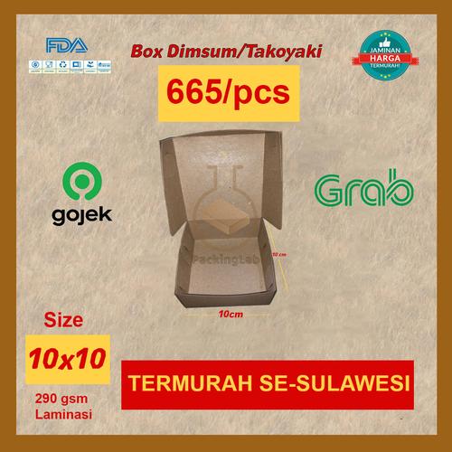 Jual PAPER BOX KRAFT UKURAN 10X10 BOX DIMSUM / TAKOYAKI / DONAT ...