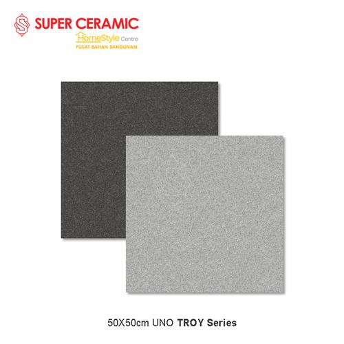 Promo UNO 50x50 Keramik Lantai Kasar - TROY Grey / TROY Dark Grey ...