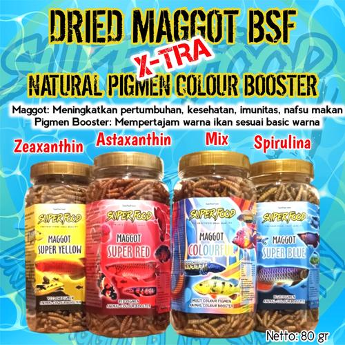 Jual Maggot kering premium pakan ikan koi arwana super red channa oscar ...