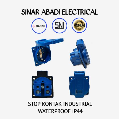 Jual MASKO Stop Kontak Industrial 2P 16A Waterproof IP44 Socket Panel ...