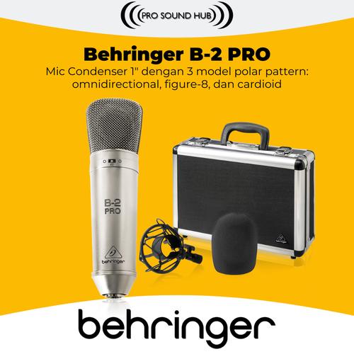 Jual Behringer B2 Pro B-2 Mic Condenser Microphone Dual Diaphragm Studio Recording Vocal Phantom ...