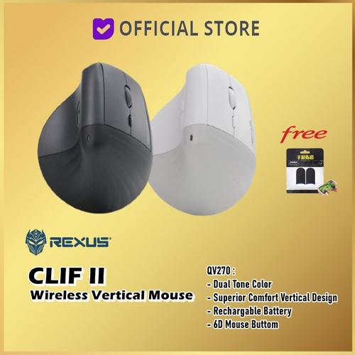 Promo Rexus Clif II QV270 Vertical Mouse Wireless Dual Mode Connection ...