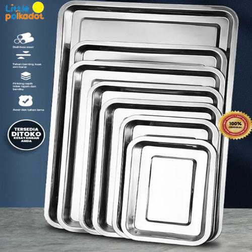 Jual Nampan Stainless Persegi Bake Tray Loyang Serbaguna Piring Segi ...