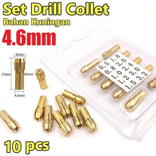 Jual Paket Collet 10 Set Chuck 4.6mm Drill Collet motor DC Bor Mini ...