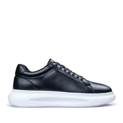 Promo Prabu - Ando Black Sepatu Kulit Sneakers Pria Hitam - 40 Cicil 0% ...