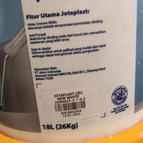 Jual NR Cat Tembok Jotun Jotaplast Putih 25kg Pail White Ready Mix ...