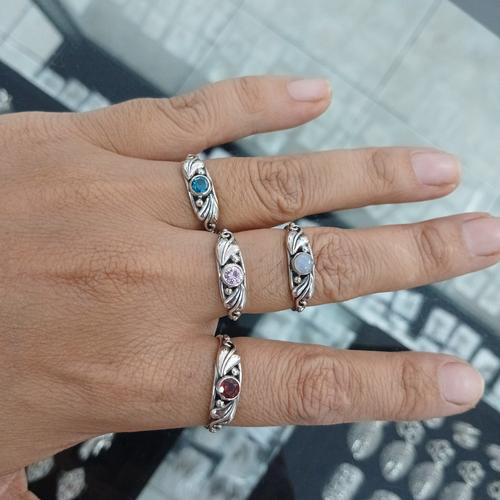 Jual cincin perak wanita model unik klasik - Biru, 5 - Kab. Gianyar ...
