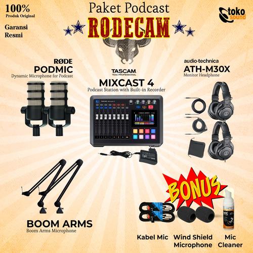 Jual PAKET PODCAST RODCAM 2 ORANG - Tascam MixCast 4 Mixer - Rode ...