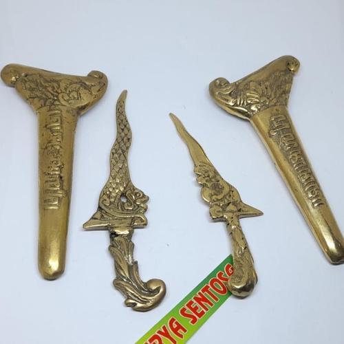 Jual BARANG ANTIK KERIS KUNINGAN NOGO SEMAR LENGKAP DENGAN SARUNG ...