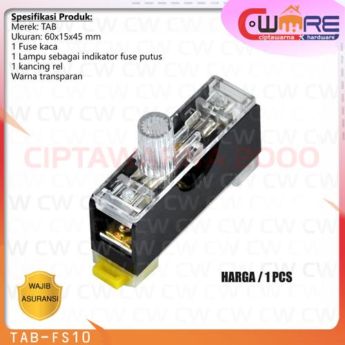 Jual Fuse Holder Kubur TAB FS-10 model Din Rail Rel Proteksi Arus Panel ...