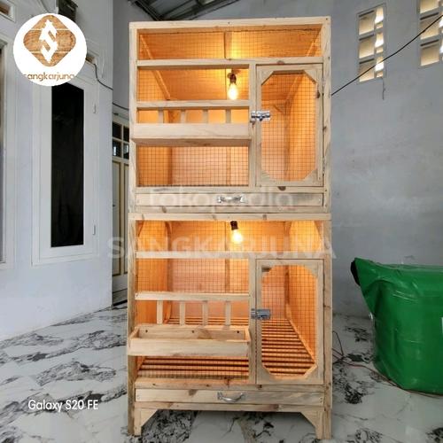 Jual kandang 2 tingkat anak ayam pembesaran + instalasi lampu - Kab. Bekasi - SANGKARJUNA NEW ...
