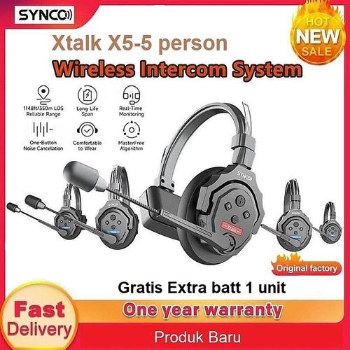 Jual Ngobrol Wong 5 Synco XTalk X5 Wireless intercom 5 person Single-ear Full-Duplex - Kota ...