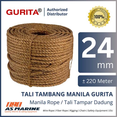 Promo Tali Tambang Manila 24 mm x 220 Meter ± 90 kg 3 Strand Tali Tampar Dadung Serat Abaka ...